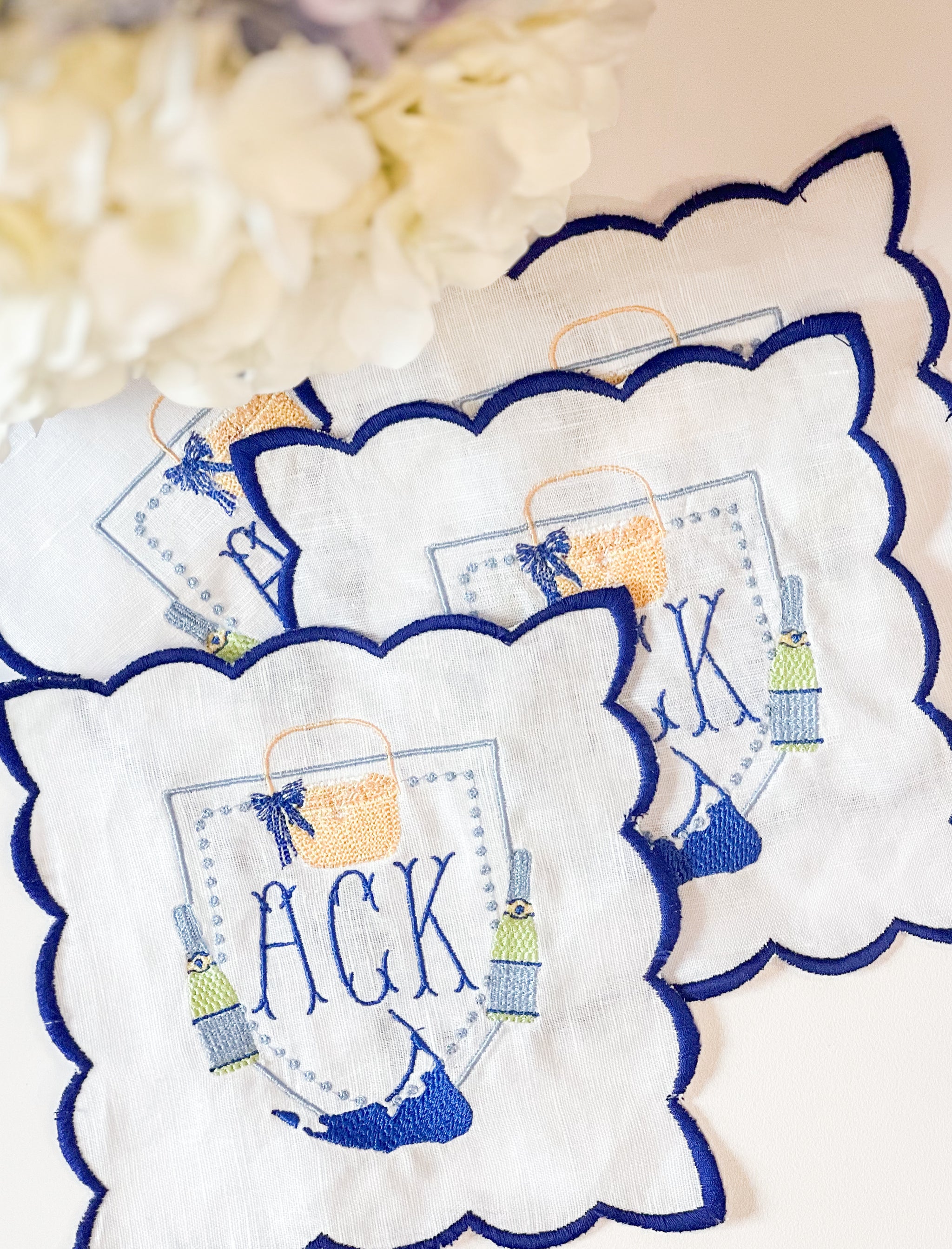 Scalloped Edge Cocktail Napkins – The Preppy Stitch